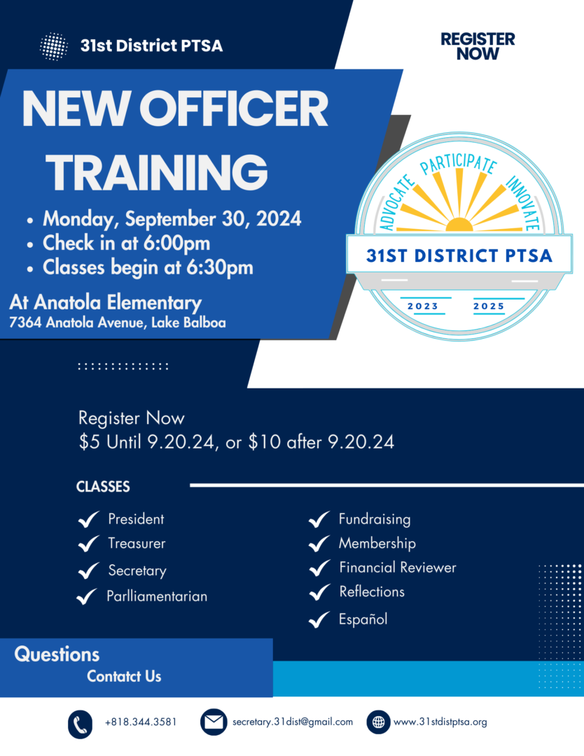Thirty-First District PTSA – Advocate, Participate, Innovate